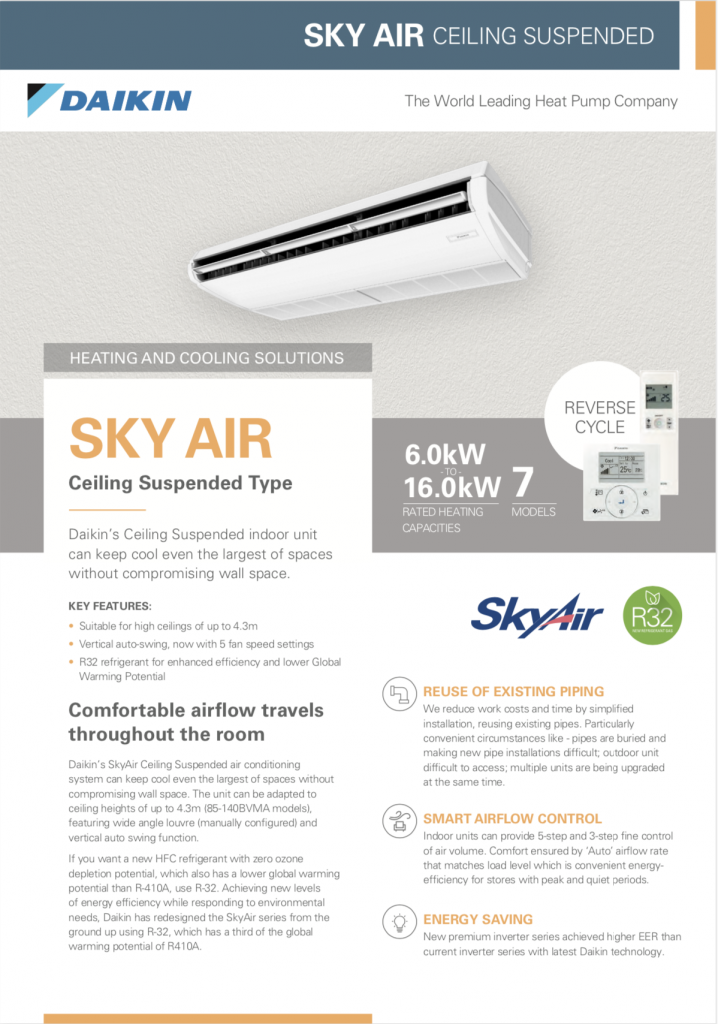 Under Ceiling Cassette Daikin | Shelly Lighting